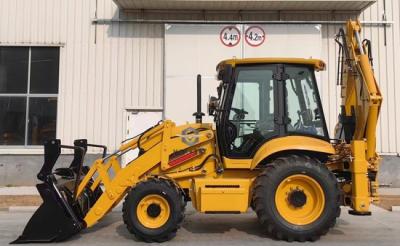 China 2.5 Ton Backhoe Loader With 1m3 Loader Bucket & 0.3m3 Backhoe Bucket, YUCHAI 75kw Engine for sale