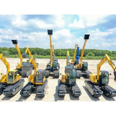 China XCMG Amphibious Excavator XE215SLL With 17M Long Reach Boom Isuzu Engine Euro 2 with undercarriage pontoon With side pontoon & 4 hydraulic positioning piles & 2 side propellers for sale
