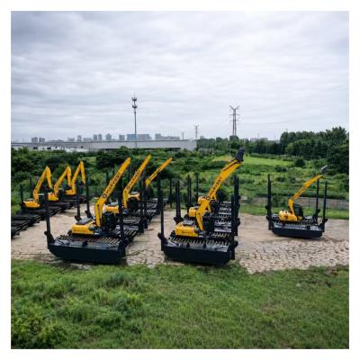 China china factory supply Marsh Buggies Amphibious Excavators in The Water Mini Dredging Excavator with Floating Pontoon for Sale Amphibious Excavator Track Chassis for Water Excavation and Dredging for sale