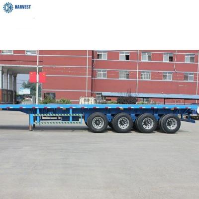 China 13000×2500×1490mm 4 Axles 60 Ton Payload 40ft 45ft Flatbed Container Trailer for sale