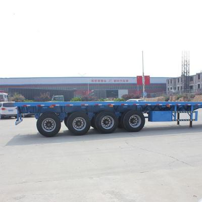 China 13000×2500×1490mm 4 Axles 60 Ton Payload 40ft 45ft Flatbed Container Trailer for sale