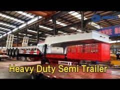 Q235 Steel Heavy Duty Semi Trailer 80 Ton 4 Axles Lowbed For Transporting