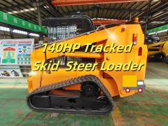 Krachtige op banden geleide skid steer loader TS125 1500kg met 0,6m3 emmer 140 pk
