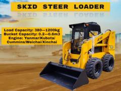 Yanmar Engine Wheel Skid Steer Loader with 1050kg Rated Load and Versatile Attachments