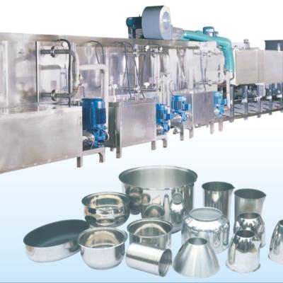 China High speed Metal Ware Washing Line 265kw 2.5t/H Cookware washing equipment work flow soft water for sale