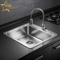 China 304 Stainless Steel Single And Double Sink Integrated Molding Thickening And Deepening Icrease Wire Drawing for sale