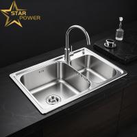 China 304 Stainless Steel Single And Double Sink Integrated Molding Thickening And Deepening Icrease Wire Drawing for sale