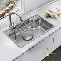 China Food Grade 304 Stainless Steel (18/8) Hand-Made Kitchen Sink Customizable Size Shape And Function For Kitchen Space | Custom Steel Gauge Available | Custom Basin Depth Available for sale