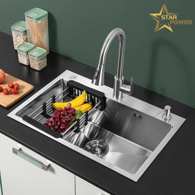 중국 가정용 주방 스테인리스 스틸 수작업 싱크대 통 판매용