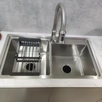 China Undermount & Top Mount Compatible Adjustable Speed Stainless Steel Kitchen Sink with Rack | Custom Steel Gauge Available | Custom Basin Depth Available | Rust Proof & Corrosion Resistant for sale