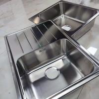 China Undermount & Top Mount Compatible Food Grade 304 Stainless Steel (18/8) Stretched Kitchen Sink Set Customizable Size | Custom Steel Gauge Available | Custom Basin Depth Available | Rust Proof & Corrosion Resistant for sale