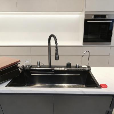 China Stainless Steel Kitchen Sink 900mm×550mm with Integrated Faucet for sale