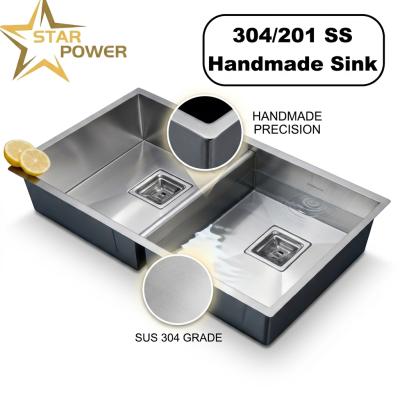China Undermount Kitchen Sink SUS304 Stainless Steel Single Bowl Kitchen Sink Chrome Plated Undermount 700mm 10-Inch Extra-Deep Basin | Custom Basin Depth Available | Custom Steel Gauge Available for sale