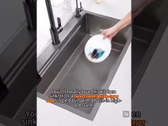 Handmade Stainless Steel Kitchen Sink with PVD Nano Oil-Resistant Self-Cleaning Technology and Handmade Craftsmanship