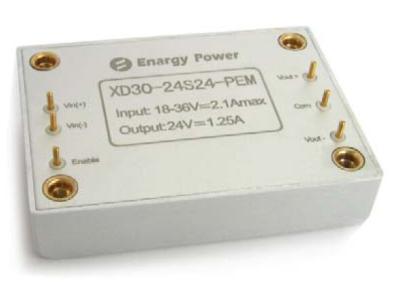 China 1.25A High efficiency DC-DC Converters Output 5V / 24V Input XD30-24S24-PEM for sale