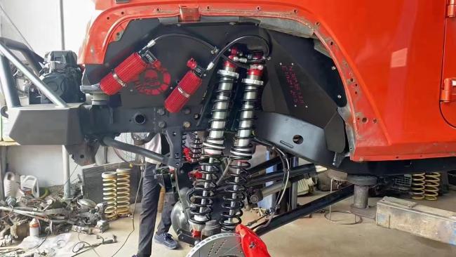 Double Coilover Suspension installation view 4
