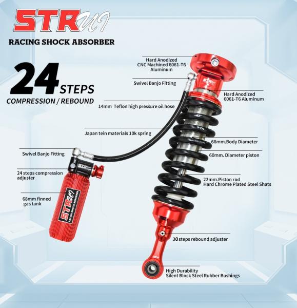 Quality Adjustable Nitrogen Shock Absorber 2"-2.5 Inch Lift Kit For Tank 300 for sale