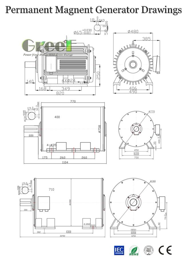 High Efficiency Permanent Magnet Generator , Free Energy Motor Generator