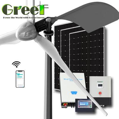 China 5KW Complete Horizontal Axis Wind Turbine Complete Hybrid Off And On Grid System for sale