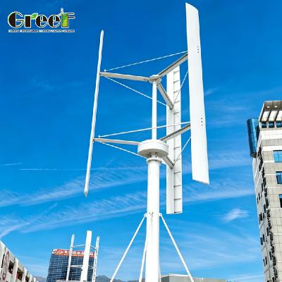 China Aluminium Body Copper Wire NdFeB Generator Vertical Axis Wind Turbine with Rated Wind Speed 12 M/s and Rated Rotation Speed 130-260 RPM for sale