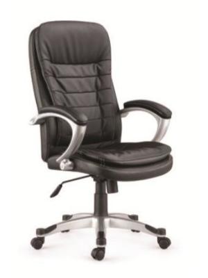 China High Back Black Leather China Office Chair with Double Cushion for sale