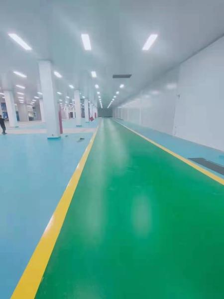 Quality PVC Workshop Floor Covering 1.4mm Workshop Vinyl Flooring Blue Green for sale