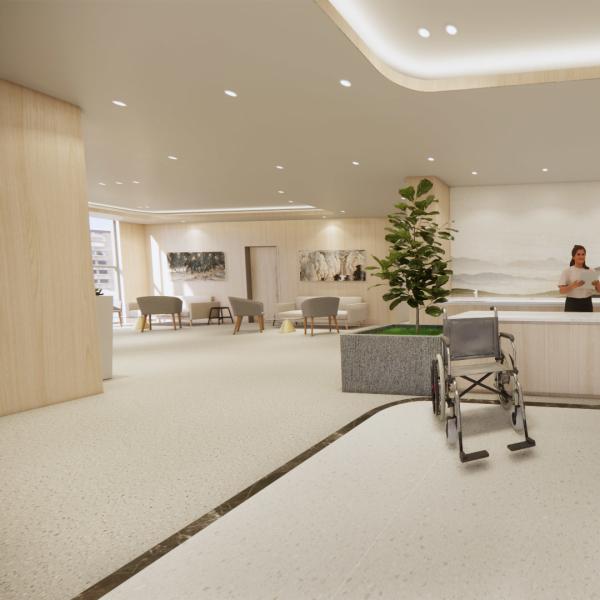 Quality Hygienic Grout-Free Nursing Home Flooring: Stone-Look Multi Layer LVT for sale