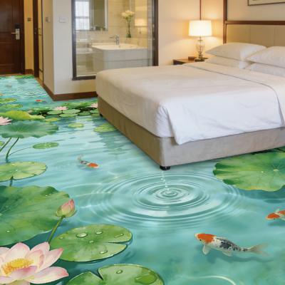 China Custom Image 3D Printed PVC Commercial Floor for sale