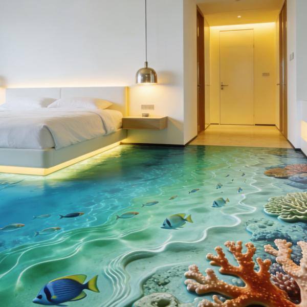 Quality Custom Pattern 3D Visual Flooring for Commercial Spaces for sale