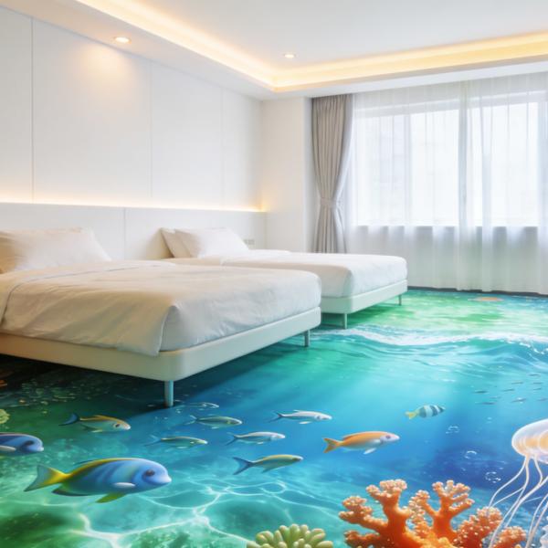 Quality Premium Custom Image 3D Decorative Flooring for Theme Rooms for sale