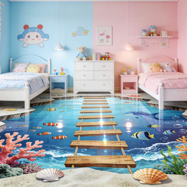 Quality Premium Custom Image 3D Decorative Flooring for Theme Rooms for sale