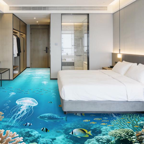 Quality Premium Custom Image 3D Decorative Flooring for Theme Rooms for sale