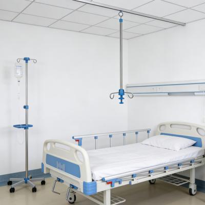 China Retractable Stainless Steel Infusion Hanger, Hospital Bed IV Stand for sale