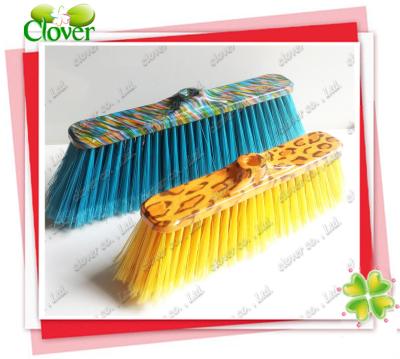 China 2017 hot sale flower design printed broom decorated brooms Cleaning plastic broom for sale