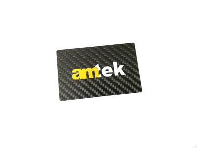China 0.5mm Matt Black Metal Business Cards de Druk van de Koolstofvezel CR80 Silkscreen for sale