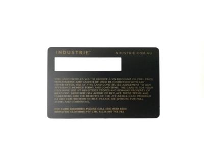 China Matt Gold Plated Stainless Steel-de Kaart van het Metaallidmaatschap met Douaneembleem Te koop