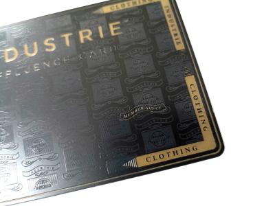 China Matt Gold Plated Stainless Steel-de Kaart van het Metaallidmaatschap met Douaneembleem Te koop
