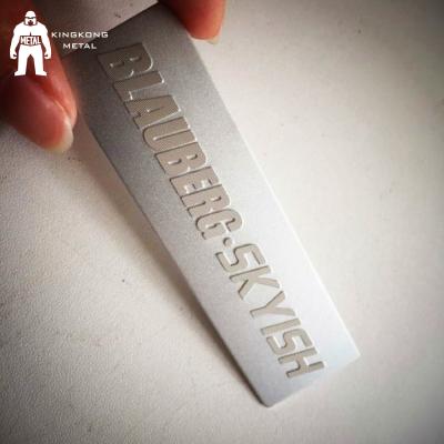 China Laser Engraved Small  Stainless Steel Metal Tags  For Handbags Blue / Brown Color for sale