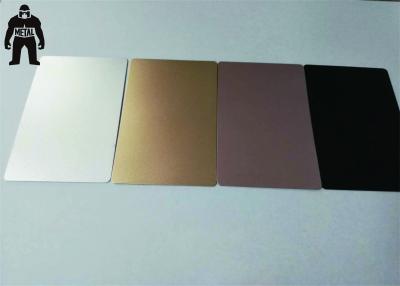 China Plain Silver Anodized Engraved Aluminium Business Cards 85x54mm for sale