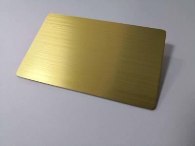 Cina Lo spazio in bianco ha spazzolato i biglietti da visita del metallo dell'oro 0.8mm in vendita