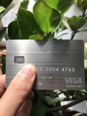 China Douane 0.8mm Metaalbetaalpas met SLE4442-Contact Chip Magnetic Stripe Te koop