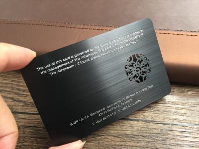 Cina Il nero opaco di PVD ha spazzolato la carta di affari VIP del metallo di 0.8mm in vendita
