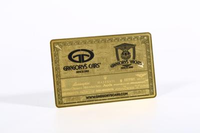 High End Gold Plated Metal Membership Card Transparent