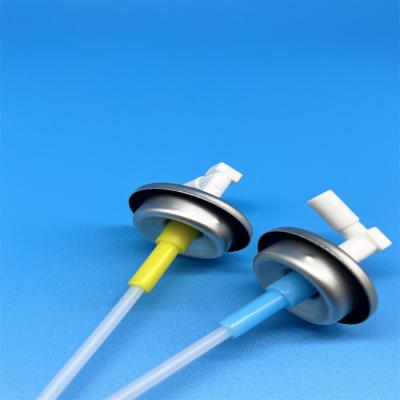 China Aluminum Universal Button Actuator Metered Aerosol Valve Mist Spray Pattern Free Samples for sale