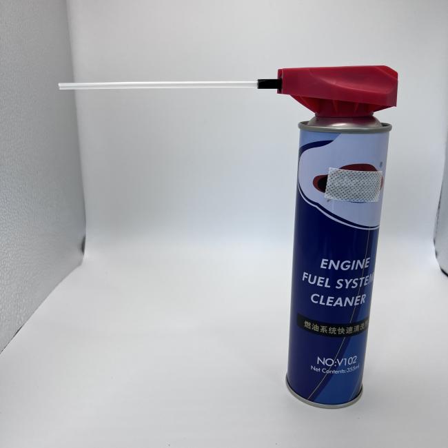 Foldable trigger spray showing folded and extended positions