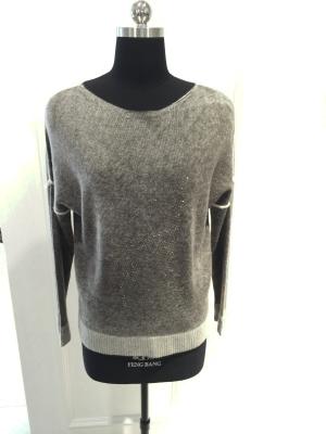 Cina Pullover lungo dei maglioni del cashmere delle signore della manica con il computer caldo del cristallo di rocca della correzione tricottato in vendita