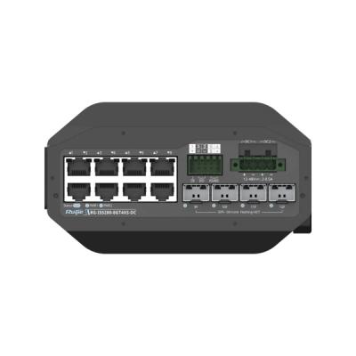 China Industrial Rugged 8-Port Gigabit + 4x10G SFP+ Ruijie Switch With Dual Power Fanless Design for sale