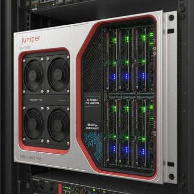 China Juniper SRX5400 Firewall with 960Gbps Throughput 4U Redundant Design and AI Threat Prevention Security Gateway for sale