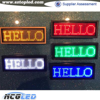 China High quality Message Scrolling Usb Rechargeable programmable led name badge for sale