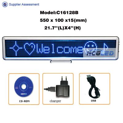 China 22''Lx4''H  world language support Portable LED desktop dislay sign for sale